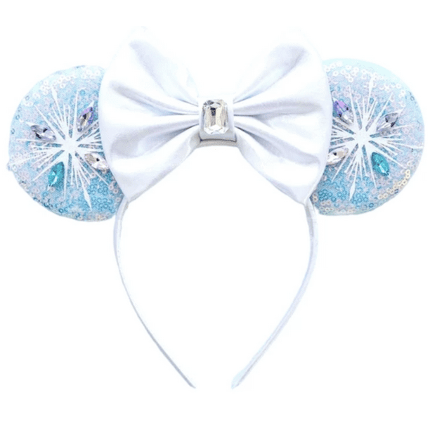 Blue Ice Sequin Mickey Minnie Ears Headband / Minnie Inspired Princess ...