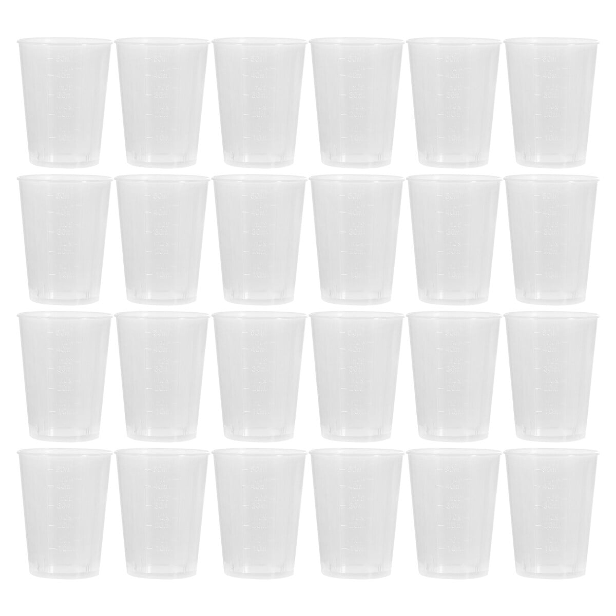 50pcs 50ml Plastic Measuring Cup With Graduated Disposable Measuring ...