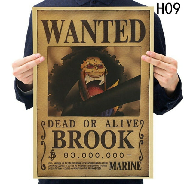 Póster De Papel Kraft Retro Serie De Recompensa Anime De Una Pieza ...