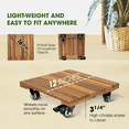Terry 2 Pack - Square Wood Plant Caddy 12 in. with 360° Lockable Wheels ...