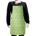 Botany Kids Apron, Rhythmic Retro Vivid Green Leaves Art Botanical ...