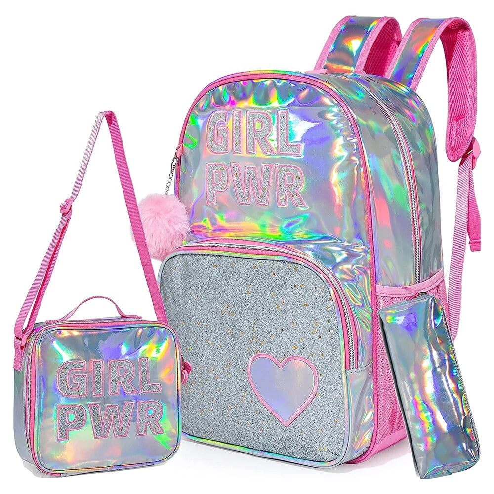 New School Backpack Girls 16 Inch Girls Backpack Sequin Backpack with ...