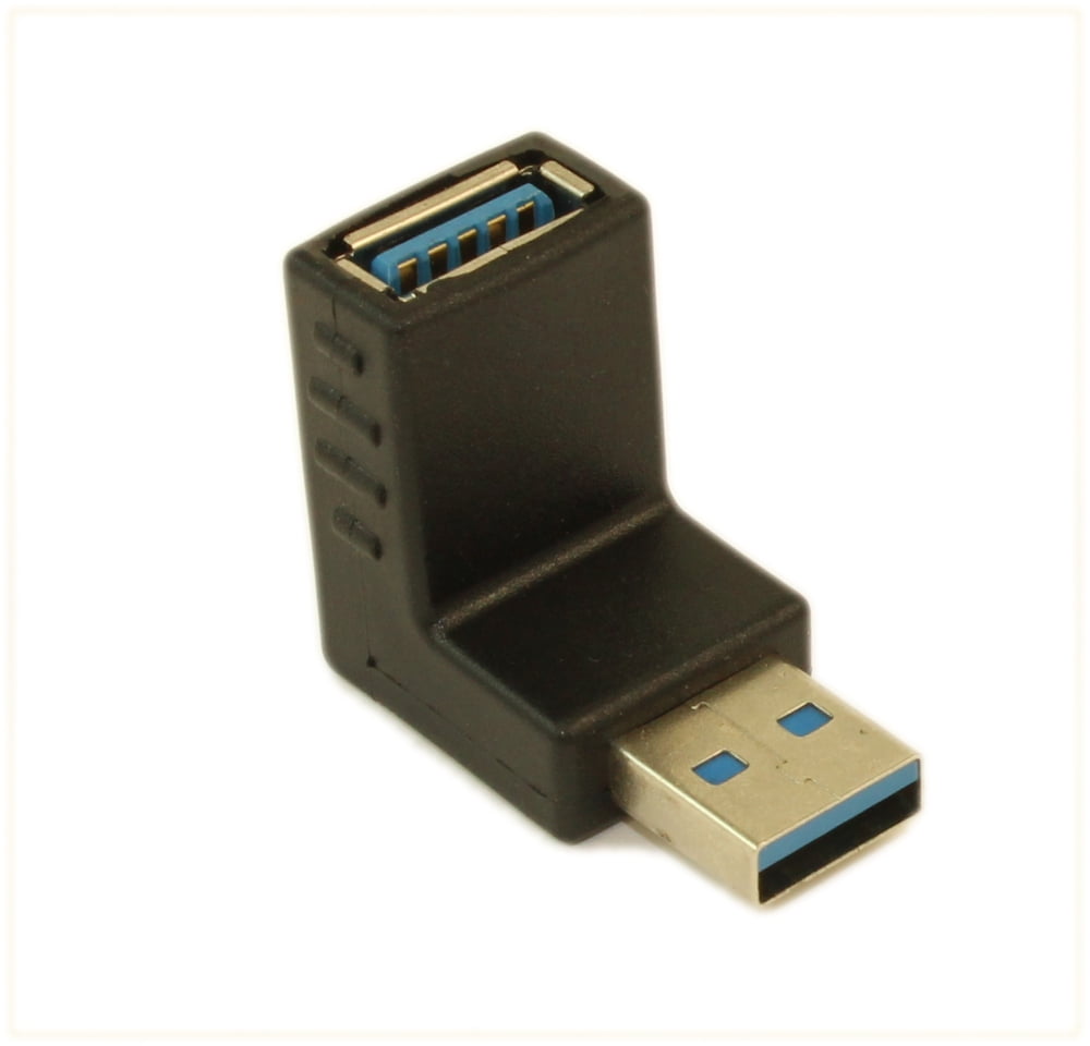 USB 3.2 Gen 1 DOWNWARD FACING A Male to A Female Right Angle Adapter ...