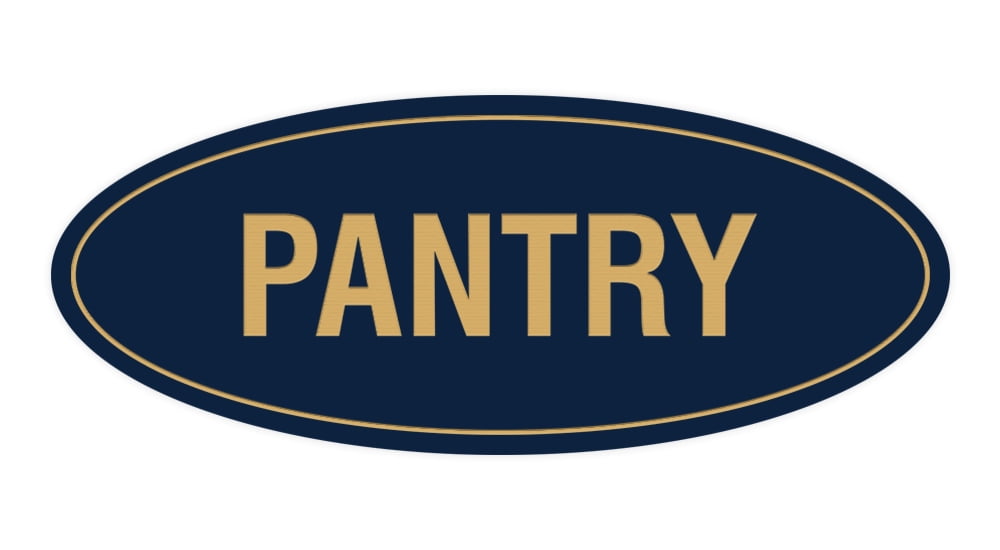 Oval Pantry Sign (Navy Blue/Gold) - Small 2x5" - Walmart.com