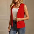 Women's Sleeveless Open Front V Neck Waistcoat Buttons Formal Office ...
