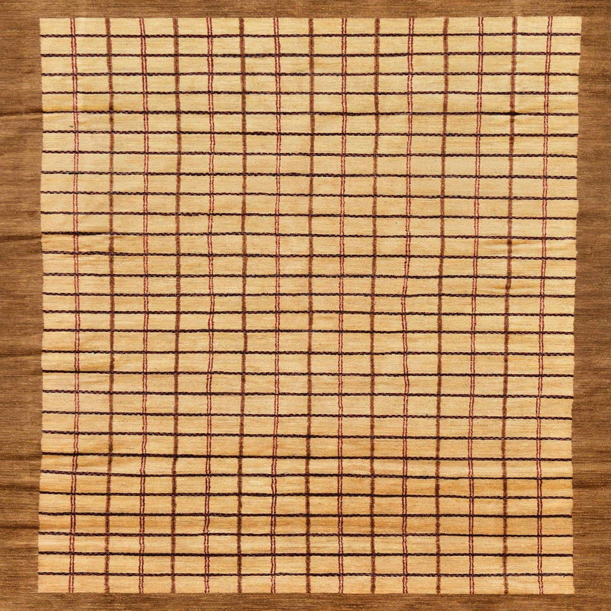 Ahgly Company Indoor Square Abstract Red Checkered Area Rugs, 4' Square ...