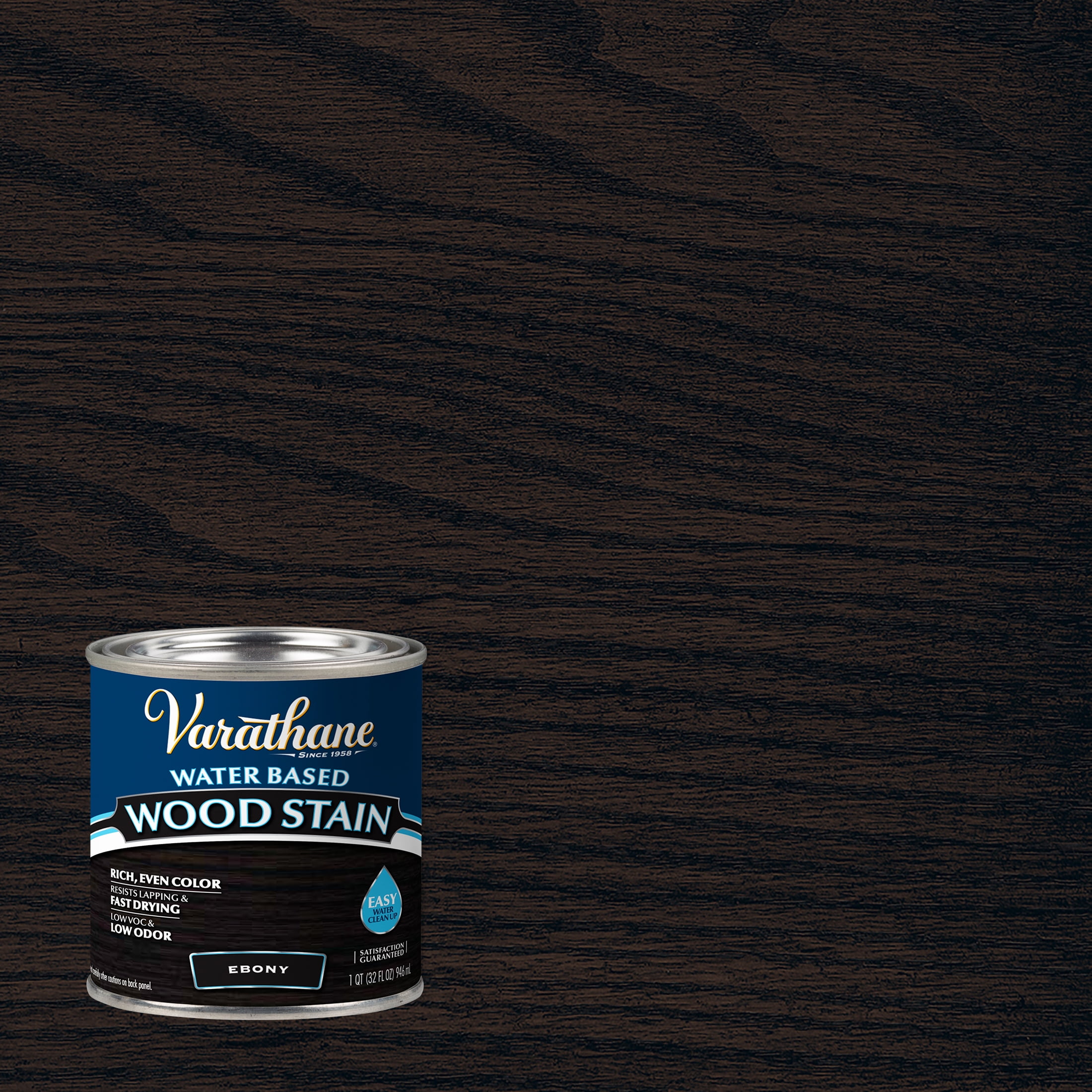 Ebony, Varathane Water-Based Wood Stain-384352, Half Pint - Walmart.com