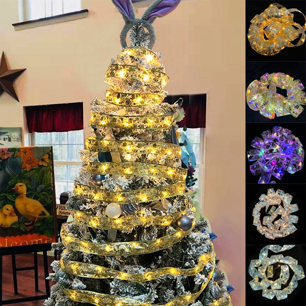 Dengjunhu 2m/5m/10m Easter Tree Ribbon Fairy Lights, Various Colors LED ...
