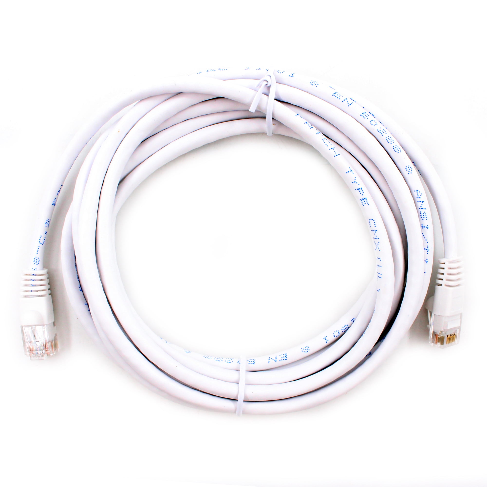 Ethernet Data Category-6 Patch Cable, CAT6, RJ45 to RJ45, Booted, 550Mhz, White, 10-Feet ...