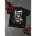 Black 3 Mens Crew Neck Graphic Tee With Bold Typography And Goggle Mask ...