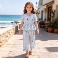 ATOGUTA Girls Summer Outfits Ruffle Short Sleeves Crewneck Tops and ...