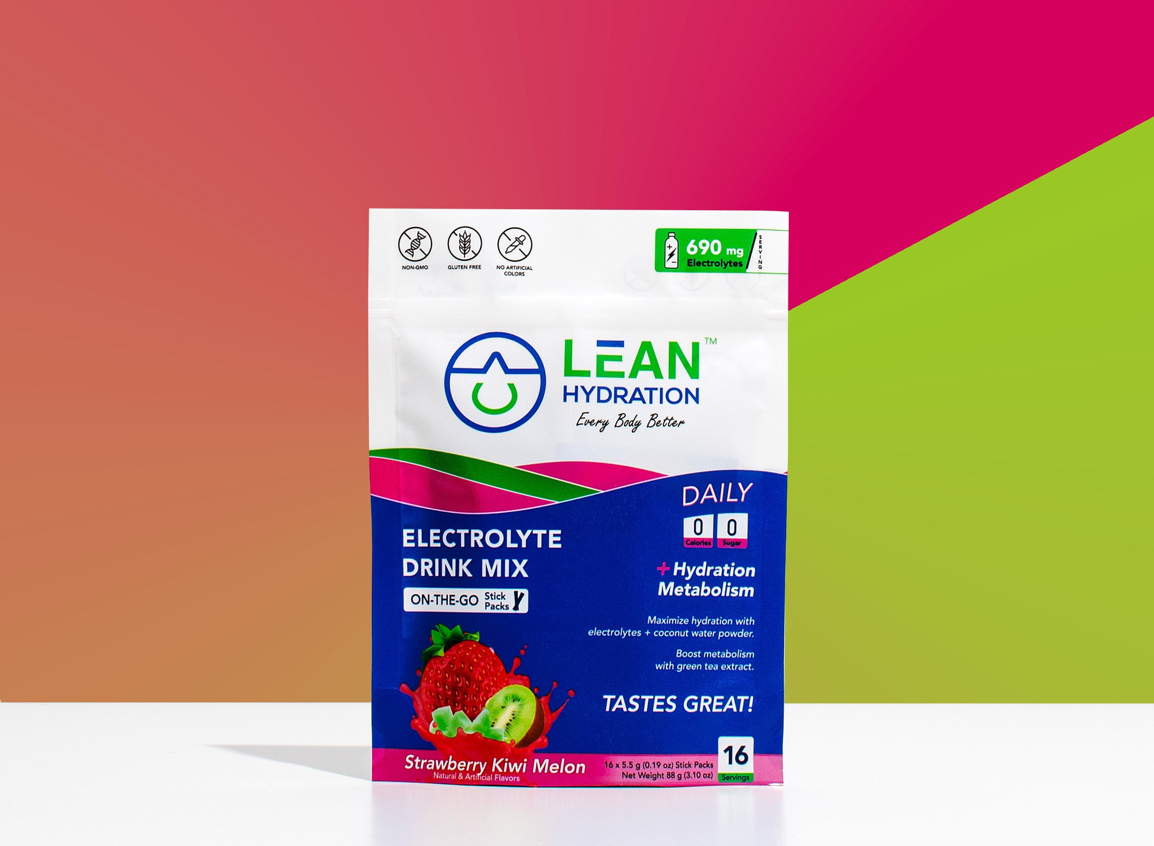 LEAN Hydration Daily Electrolyte Drink Mix 16 Servings - Walmart.com