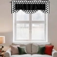Black Square Tie Up Valances Curtain, Graphic Retro Black White ...