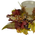 17" Autumn Harvest Apple and Berry Hurricane Glass Pillar Candle Holder ...