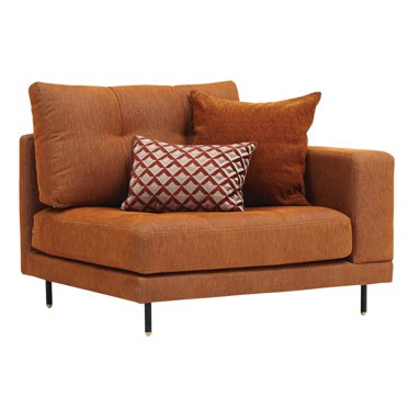 Enza Home Arte Fabric Right Hand Facing Chaise Sofa Module in Blue-Gray ...