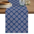 Navy Blue Slate Diamonds Table Runner 13x120 Inch Abstract Vintage ...