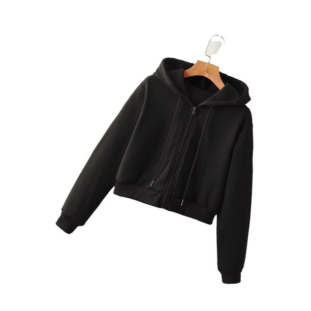 Women's Black Zip Up Hoodies