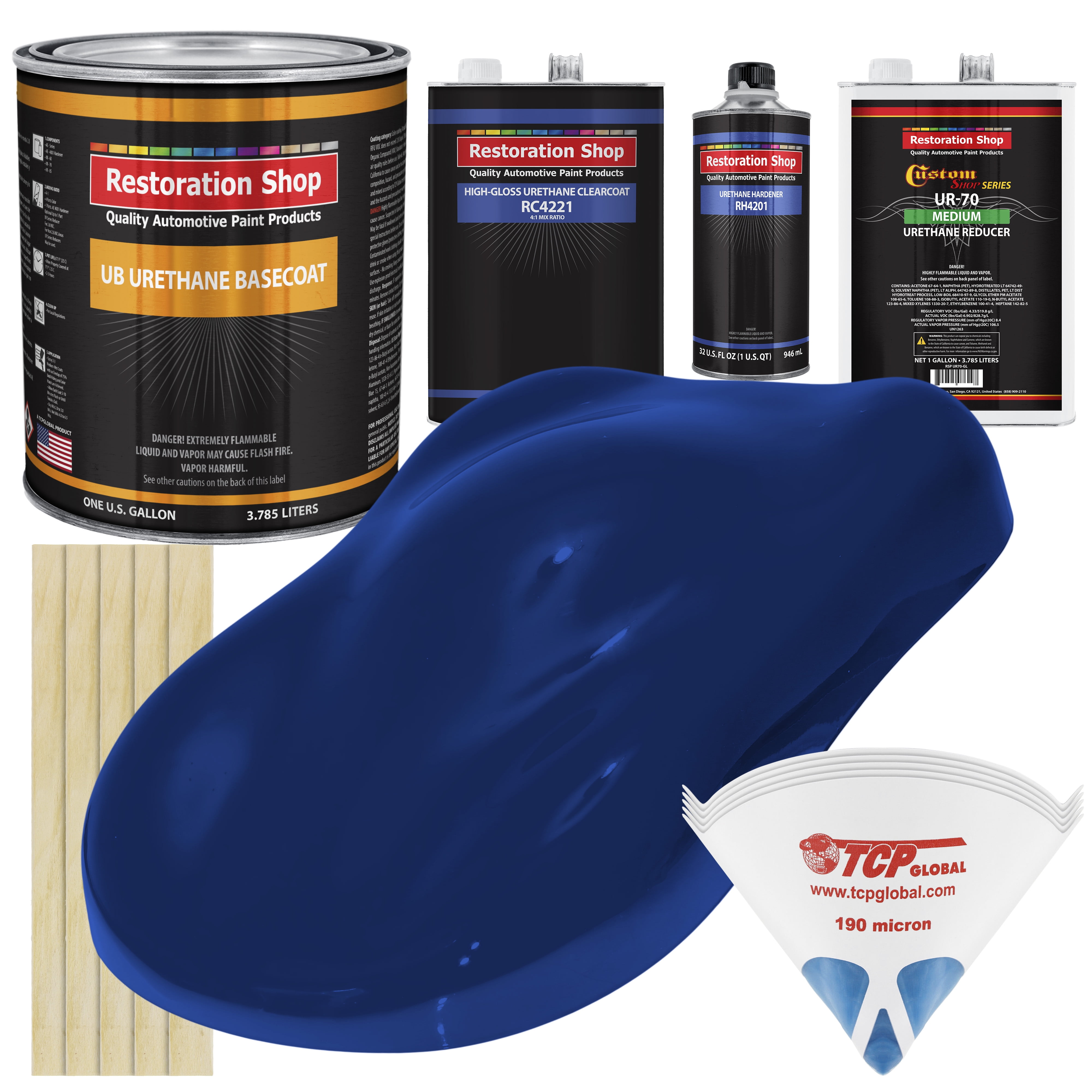 Marine Blue Gallon URETHANE BASECOAT CLEARCOAT Car Auto Paint Kit ...