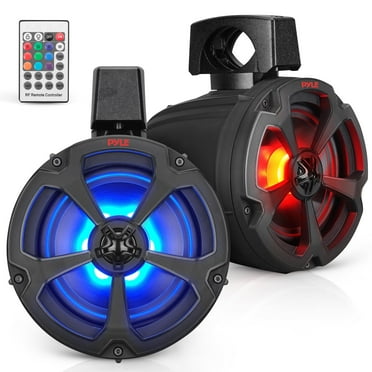 Pyle Bluetooth Off-Road Speakers - 4" 800W 4-CH Marine Grade Waterproof Wakeboard Tower System ...