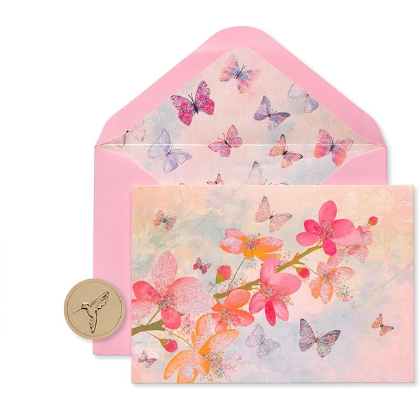 Blank Butterfly Note Cards, Scattered Blossoms (12-Count) - 5048671 ...