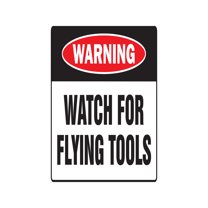 SignMission 8 x 12 in. Watch for Flying Tools Warning Decal - Mechanic ...