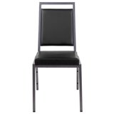 (10 PACK) Square Back Banquet Dining Chair with Black Vinyl ...