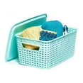 Homz Plastic Wicker Storage Boxes with Lid, Small - Walmart.com