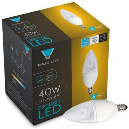 Triangle Bulbs T95035-6 5 Watt E12 LED Candelabra Equivalent to 40 Watt ...