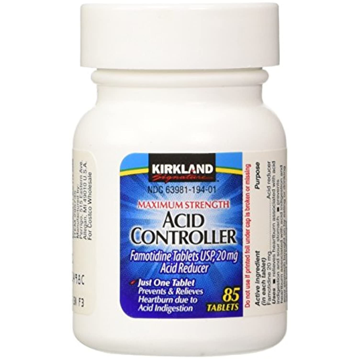 Kirkland Signature Maximum Strength Acid Controller, Famotidine Tablets ...