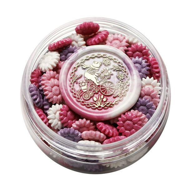 Ygjytge Sello en Forma Girasol Sello Cera DIY Manual Cuenta Cuenta Cera para Tarjeta Boda (F ...