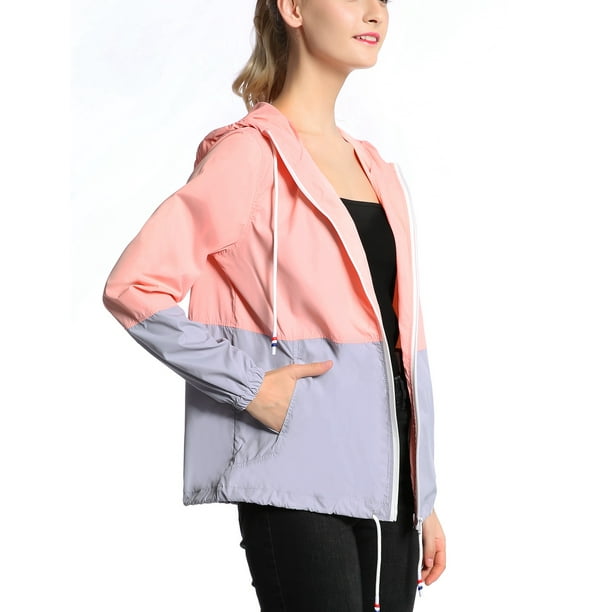 Faginey Women Hooded Rain Jacket Waterproof Windbreaker Raincoat Plus