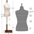 VINGLI Female Dress Form, Mannequin Torso Body with Adjustable Wood ...