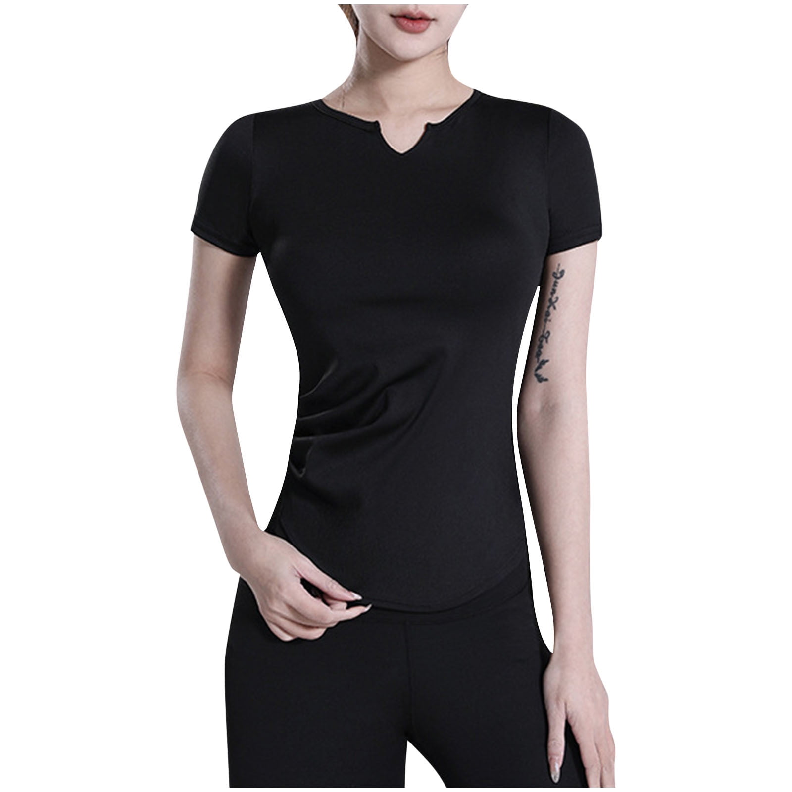 Click here for Faiwad Womens Workout Tops Short Sleeve V Neck Sli... prices