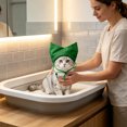 Cat Shower Cap,Waterproof Ear Protection Hood with Adjustable Strap ...