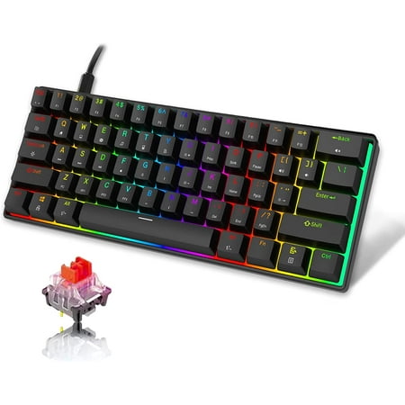 60% Mechanical Gaming Keyboard Wired 60 Percent Keyboard with RGB ...