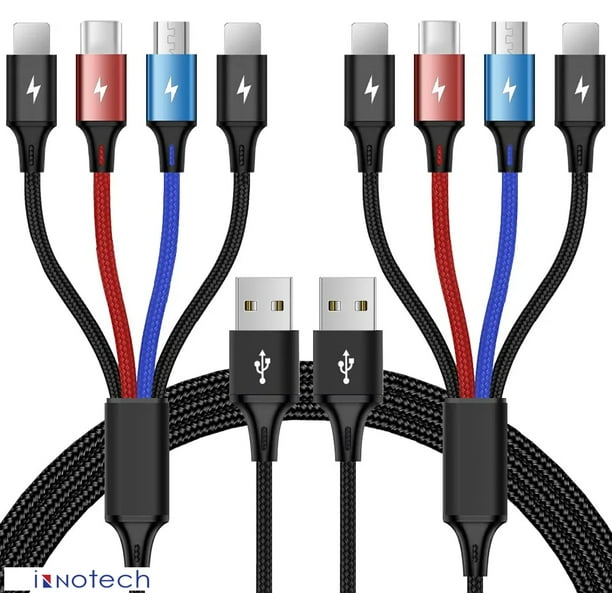 Multi Charging Cable Innotech Multiple Charger Cord Nylon Braided 3 ft ...