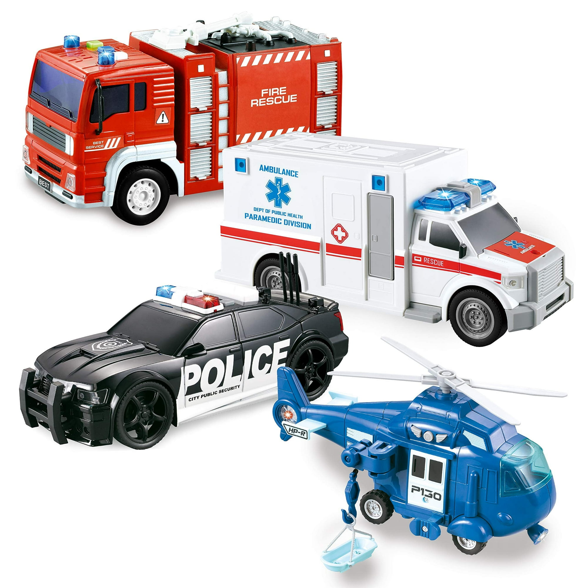 Click here for Joyfy 4packs Emergency Vehicle Playset Toy Include... prices