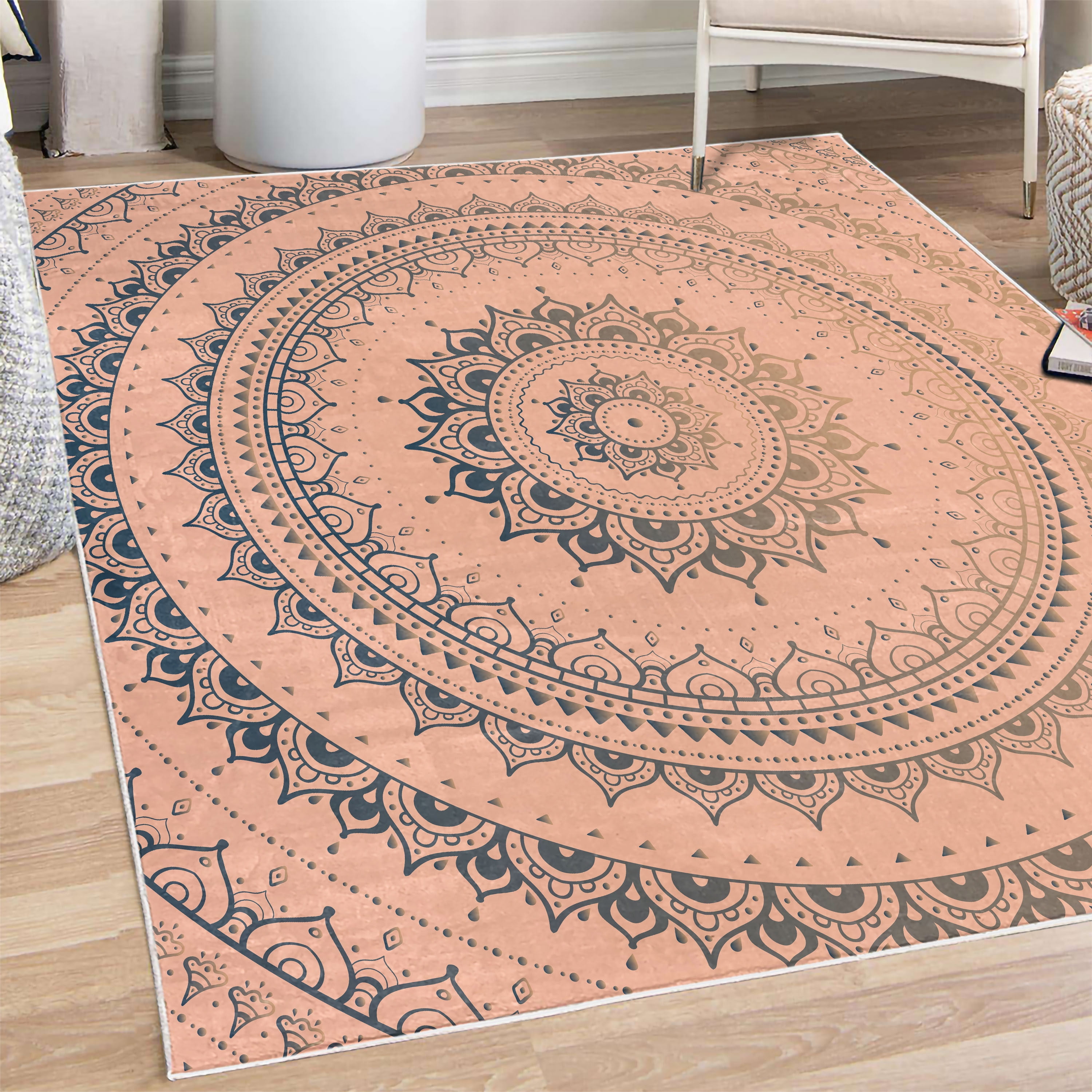 Mandala Decorative Rug, Circle Universe and Cosmos Esoteric Oriental ...