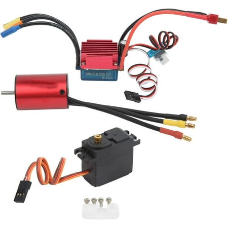 Brushless Motor and ESC 1/14 1/16 Scale, 3600KV Brushless Motor S35A ...