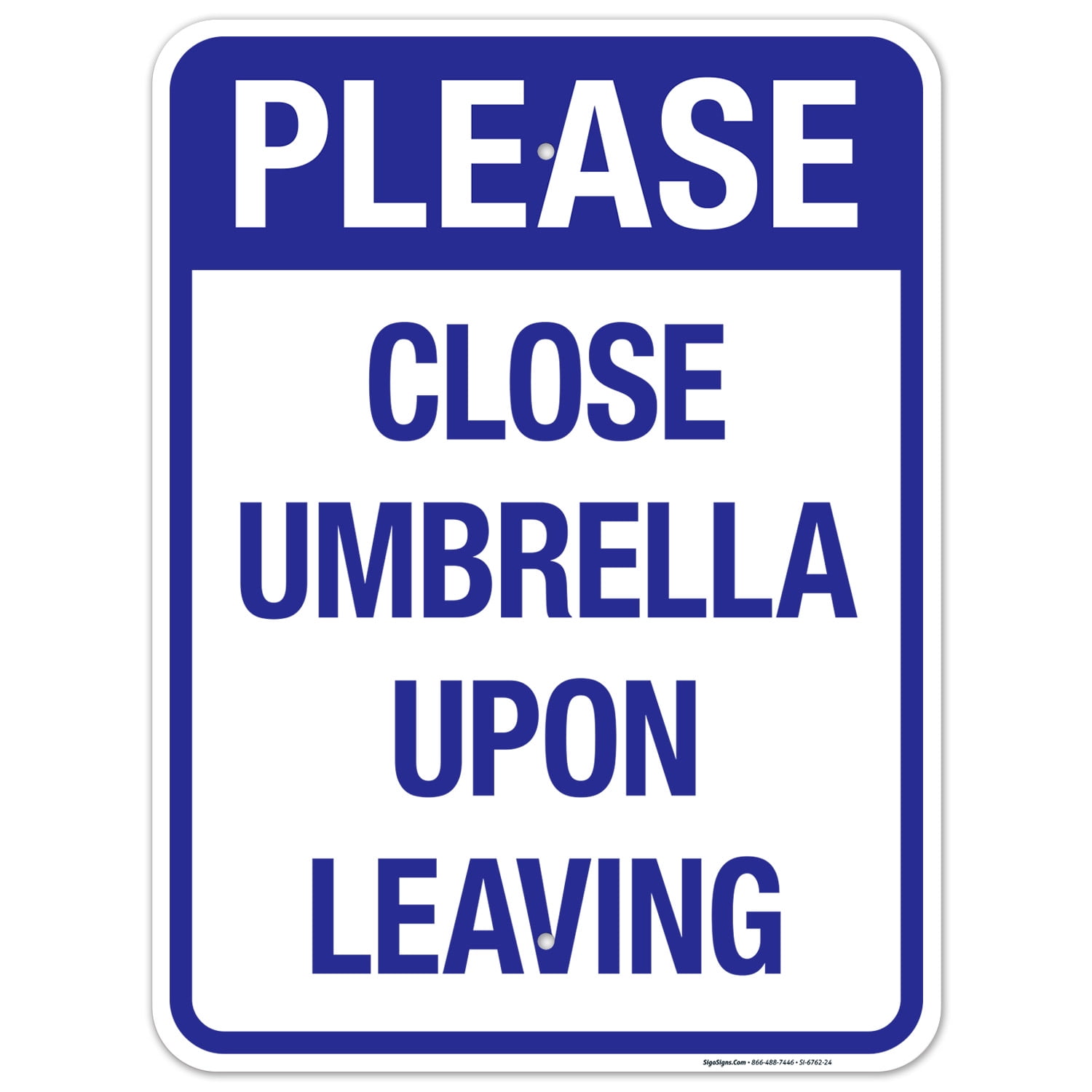 Notice Close Umbrella Upon Leaving Sign, Pool Sign, - Walmart.com