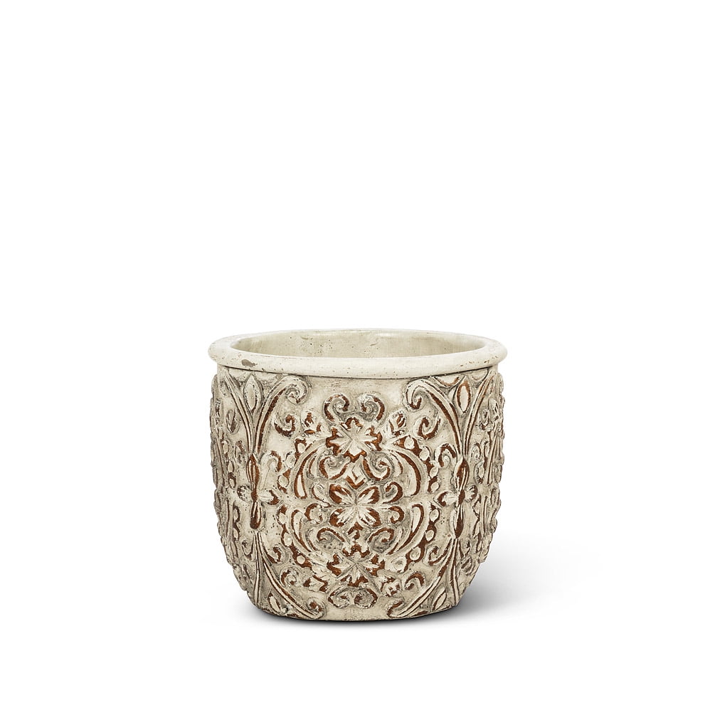 Set of 4 Small Round Embossed Planter - Walmart.com