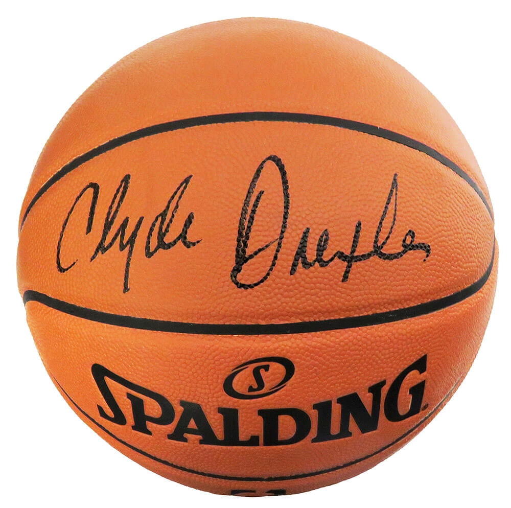 Clyde Drexler Signed Spalding Game Series Replica NBA Basketball ...