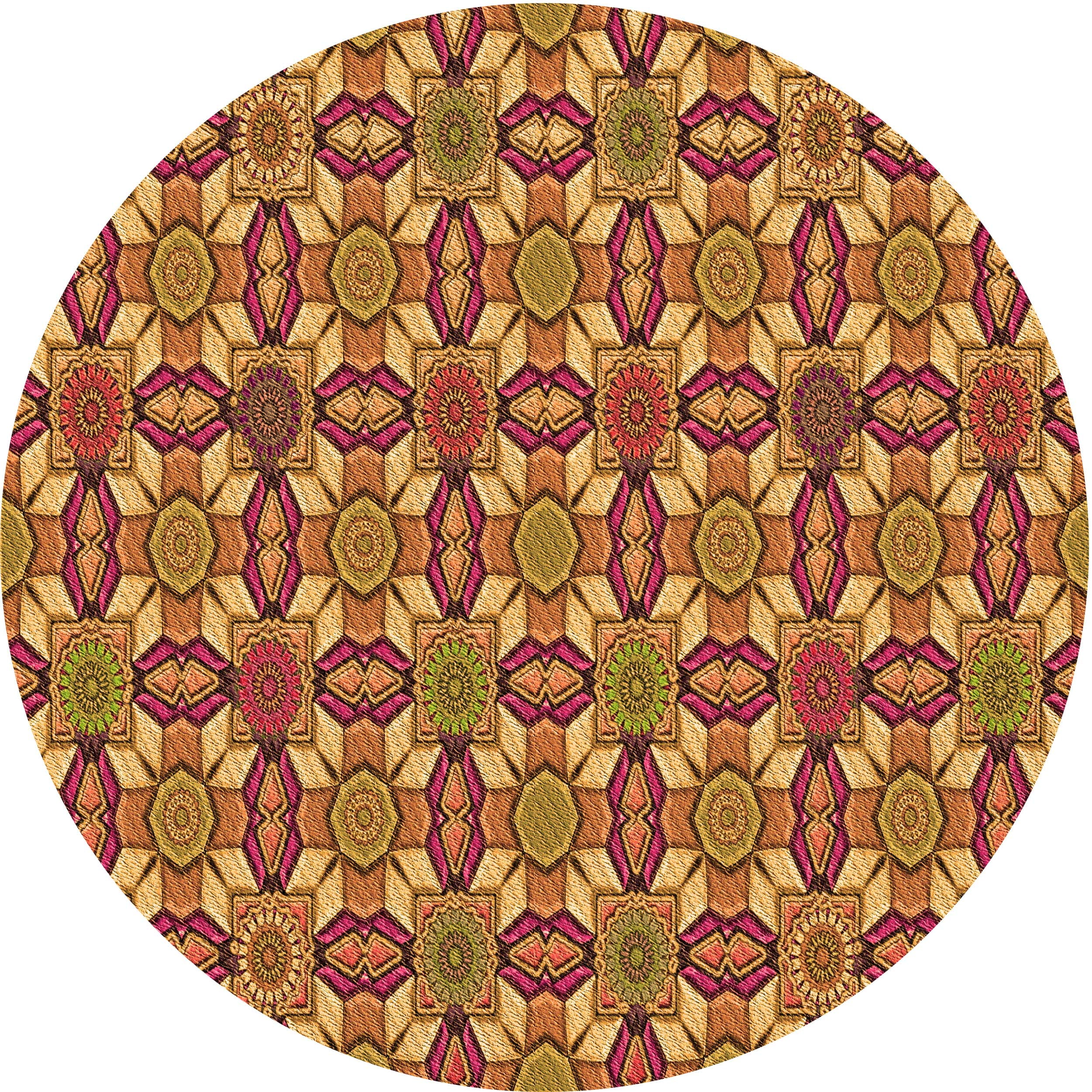 Ahgly Company Indoor Round Patterned School Bus Yellow Area Rugs, 5 ...