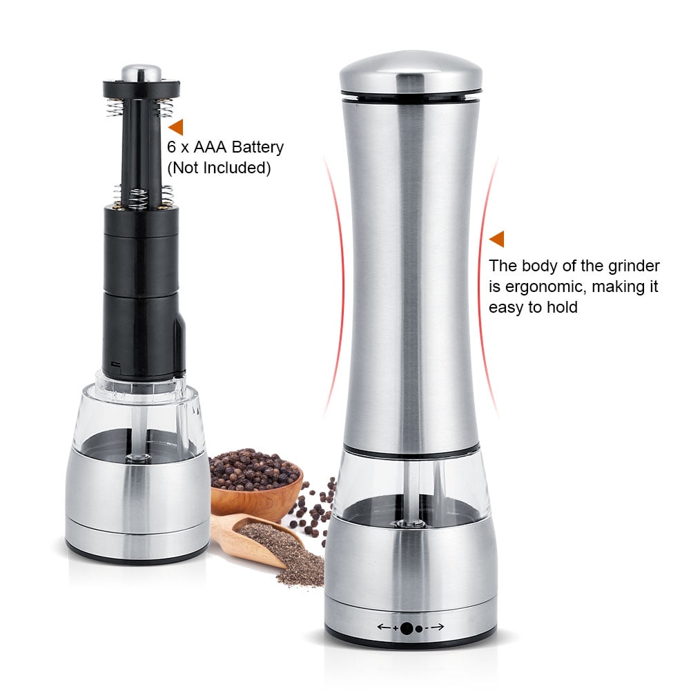 Fdit Pepper Mill,Stainless Steel Electric Salt & Pepper Mill Grinder ...
