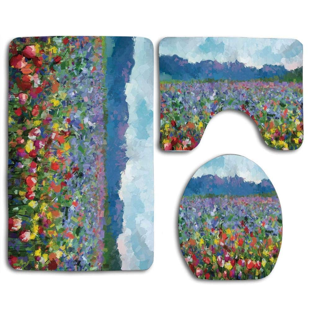 CHAPLLE Art Rural Landscape Bunch Tulip Flower Spring Meadow Refreshing ...