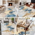 Light Blue Gold Abstract Large Area Rugs 5x8 ft Modern Art Oil Painting ...