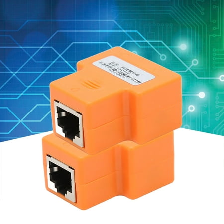 RJ45 Connector, PVC 1 To 2 Ethernet Splitter Coupler Orange For ...