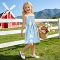 Cute Bunny Easter Egg Pattern Girls' Casual Dresses 2Y-8Y Sleeveless ...
