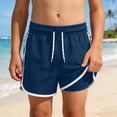 Boy's Summer Casual Double Layered Solid Color Swimsuit for Swim Suit ...