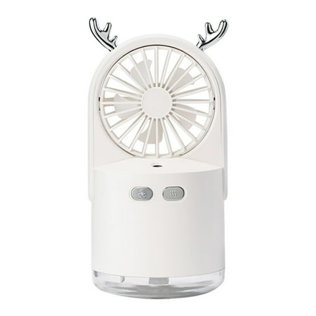 Small Cooling Misting Fan with Large Water Tank , 3 Speeds Rechargeable ...